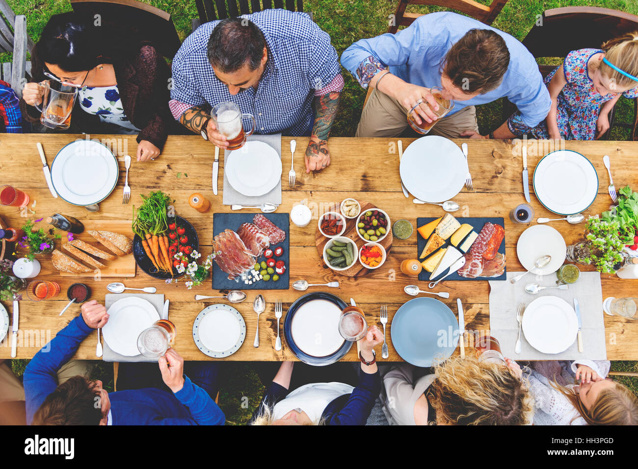 Group Of People Dining Concept Stock Photo - Alamy