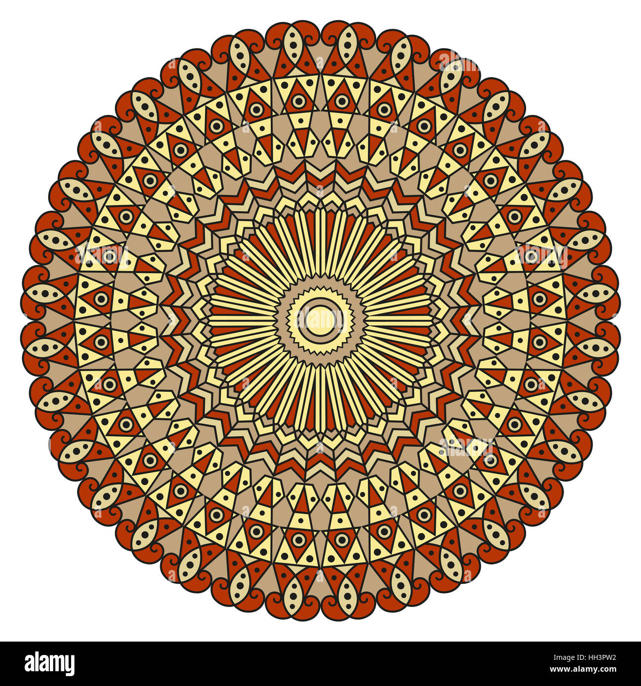 Colorful round ethnic pattern. Element for design Stock Photo - Alamy