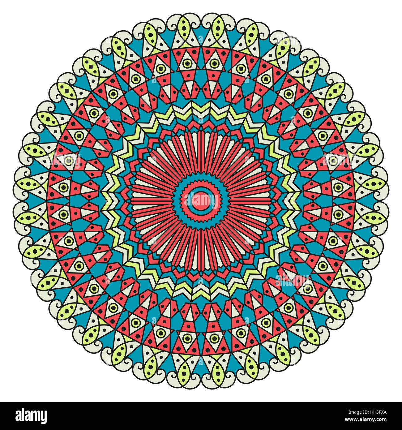 Colorful round ethnic pattern. Element for design Stock Photo - Alamy