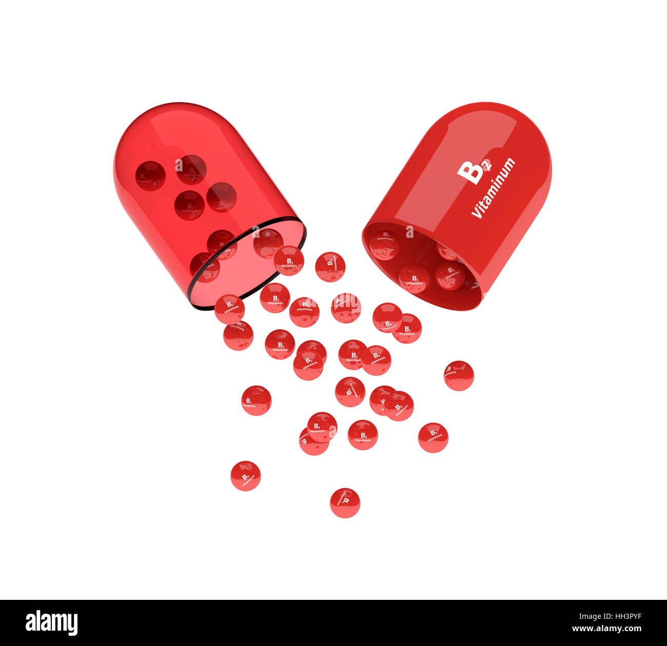 3d rendering of B2 vitamin pill over white background Stock Photo - Alamy