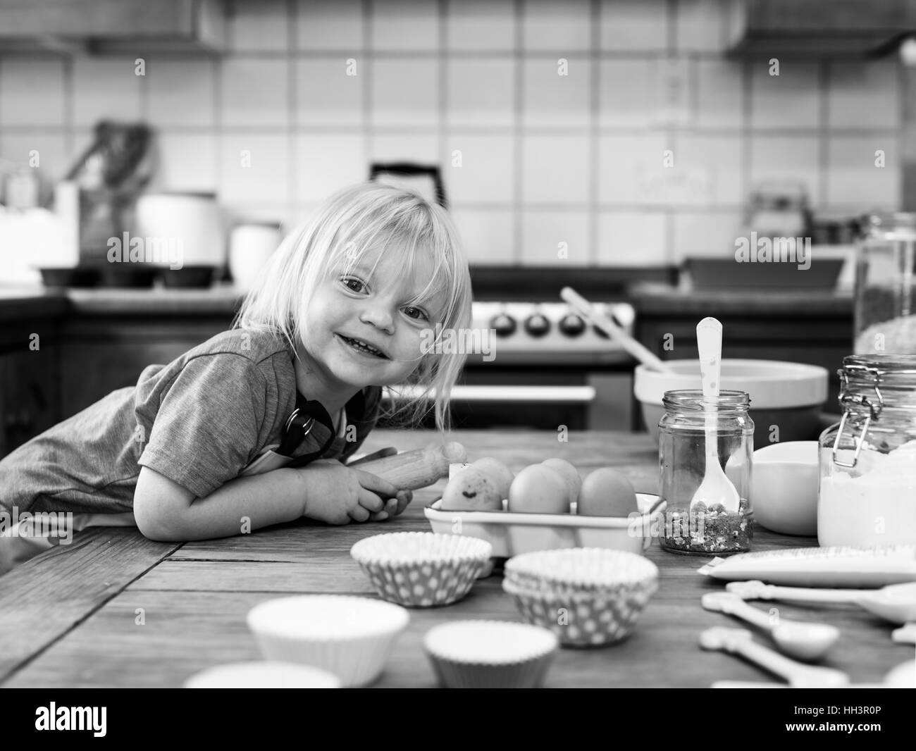 Boy cooking class Black and White Stock Photos & Images - Alamy
