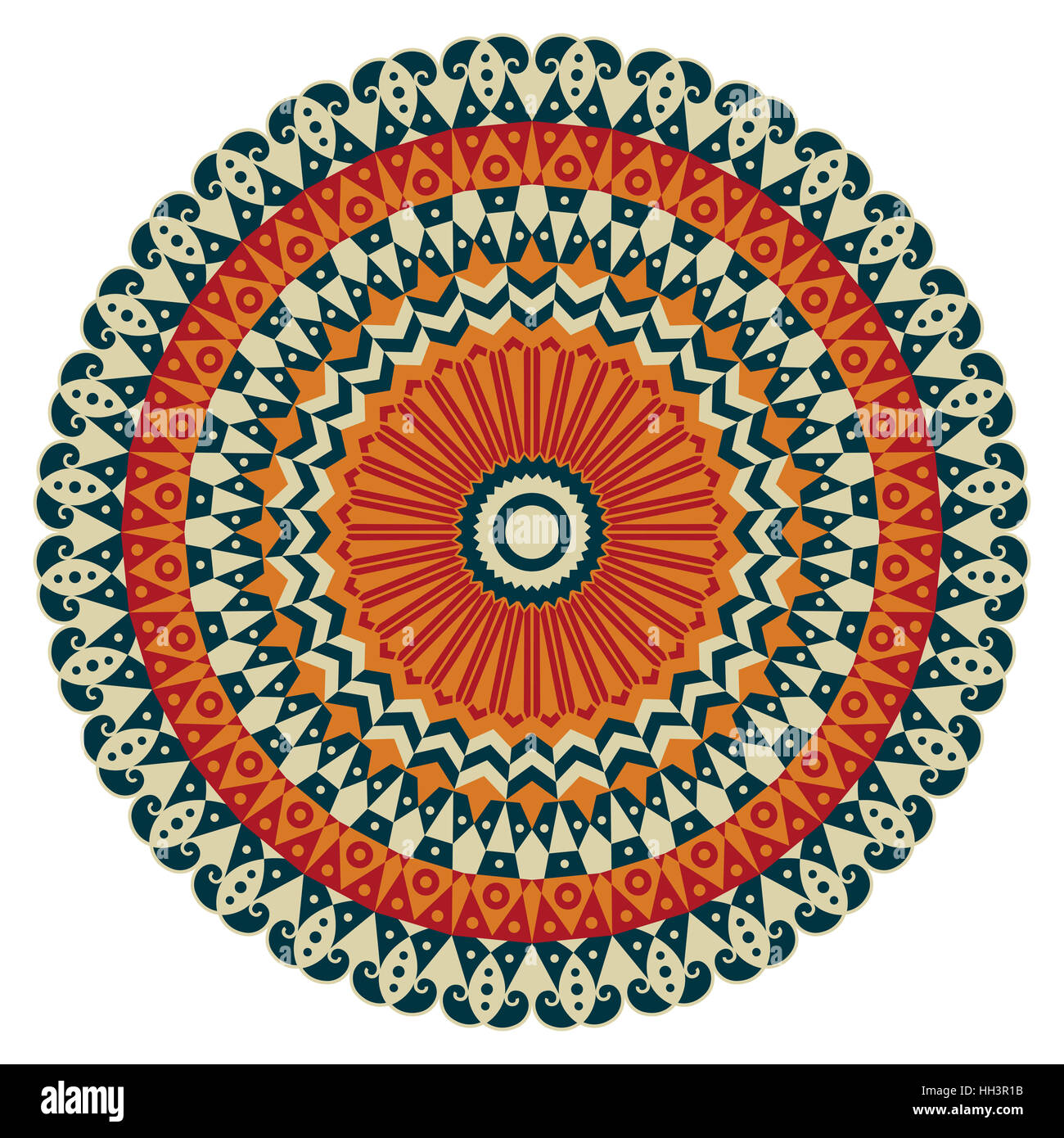 Colorful round ethnic pattern. Element for design Stock Photo - Alamy