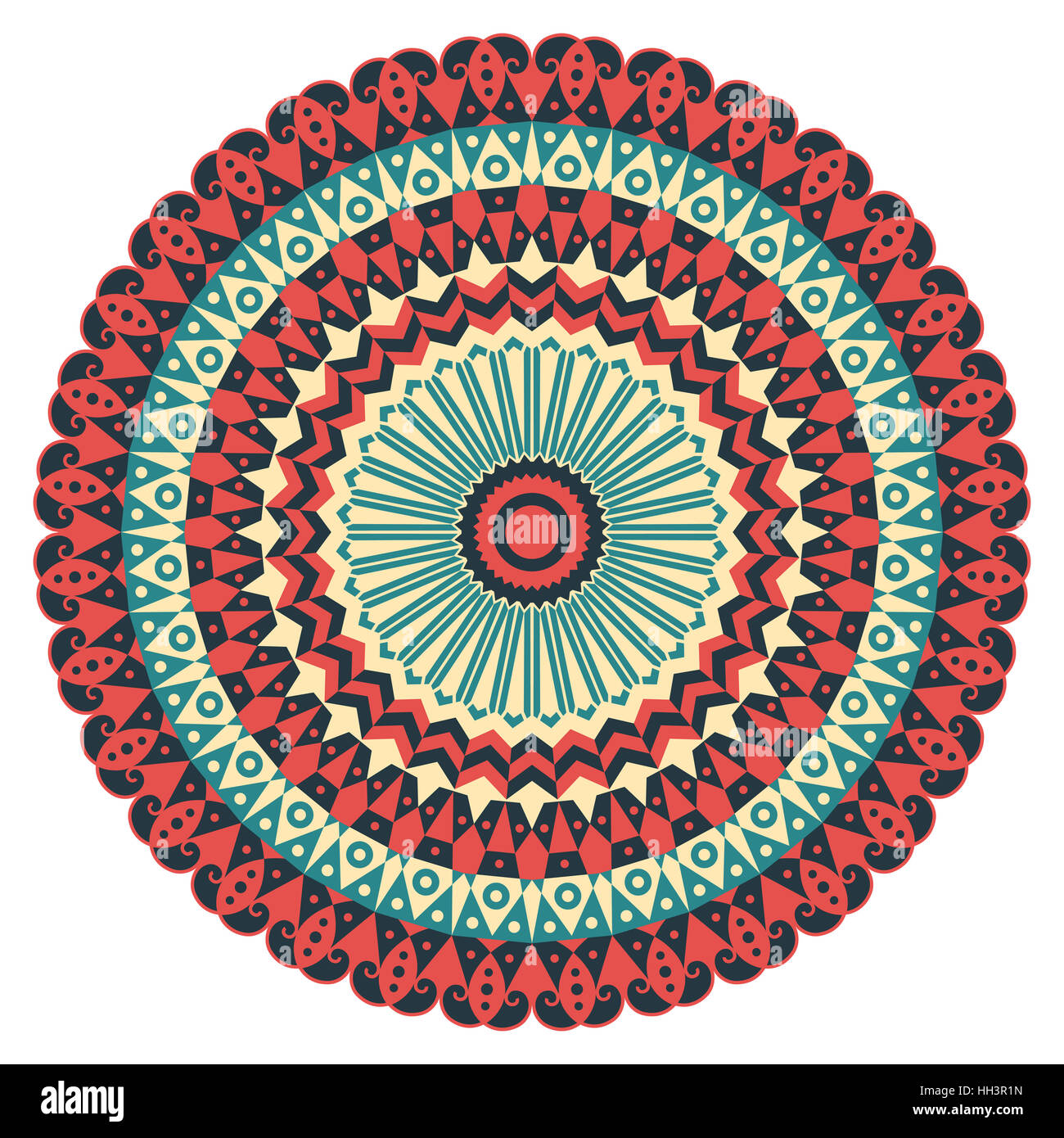 Colorful round ethnic pattern. Element for design Stock Photo - Alamy