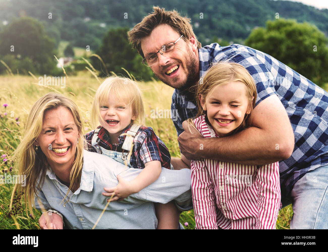 Family Generations Parenting Togetherness Field Nature Concept Stock ...