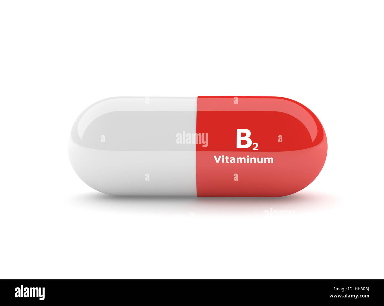 3d rendering of B2 vitamin pill over white background Stock Photo - Alamy