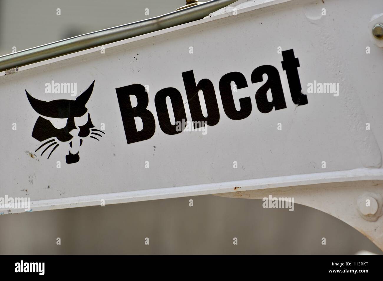 A Bobcat excavator close up with the bobcat logo Stock Photo - Alamy