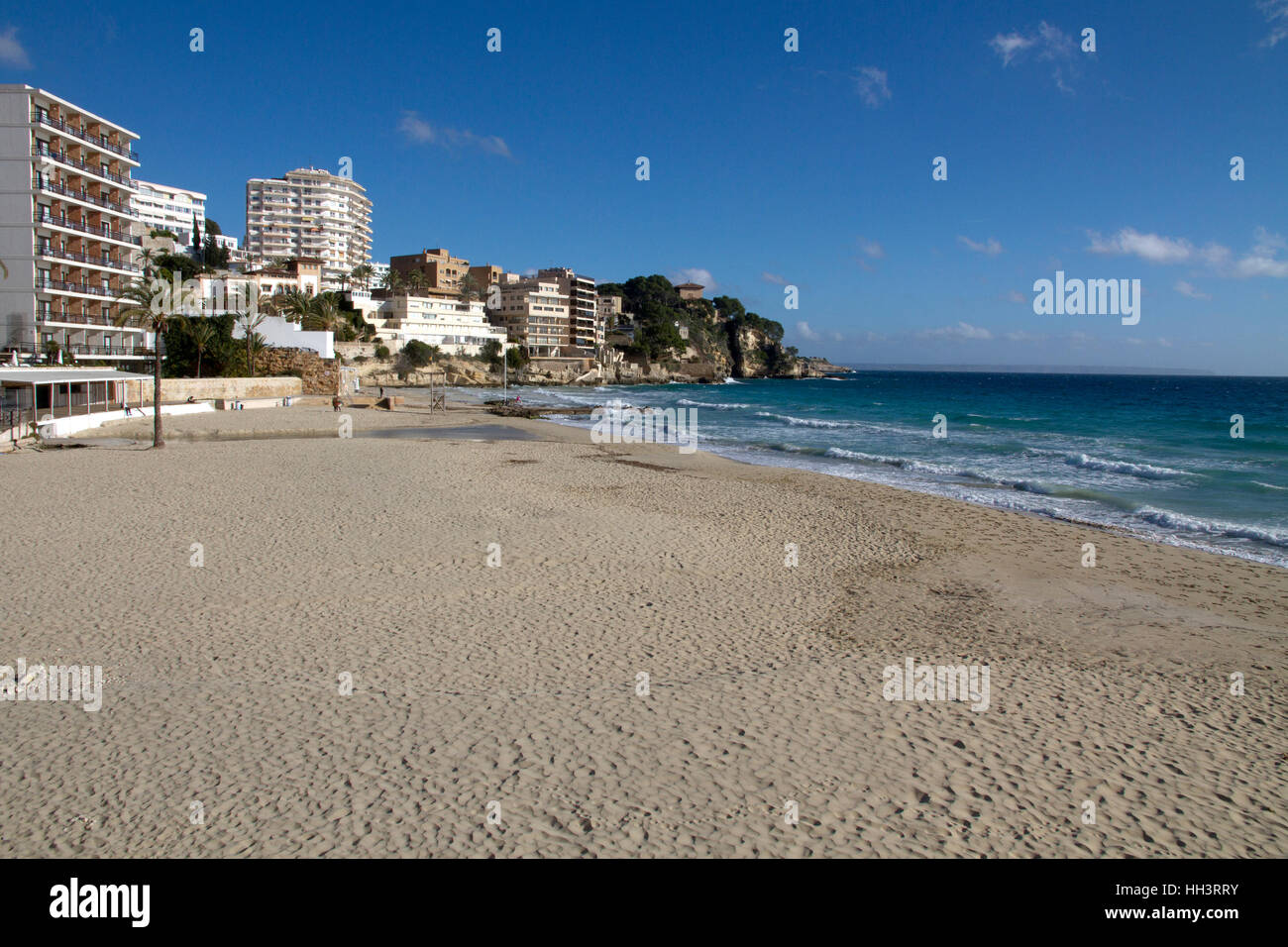 Mallorca beach winter Cala Mayor sky sea water Stock Photo - Alamy