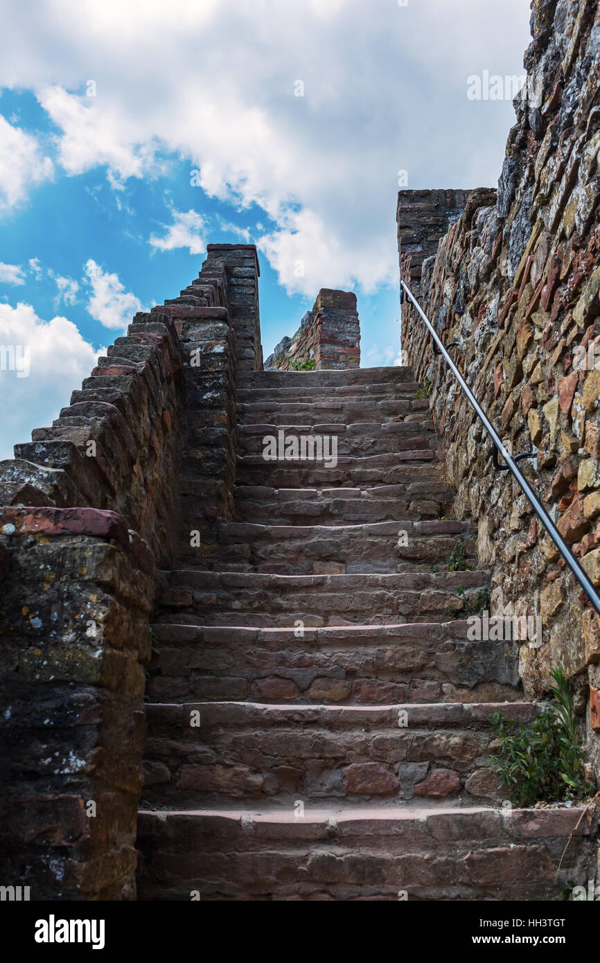 picture of steep stone stairs at an old city wall Stock Photo - Alamy