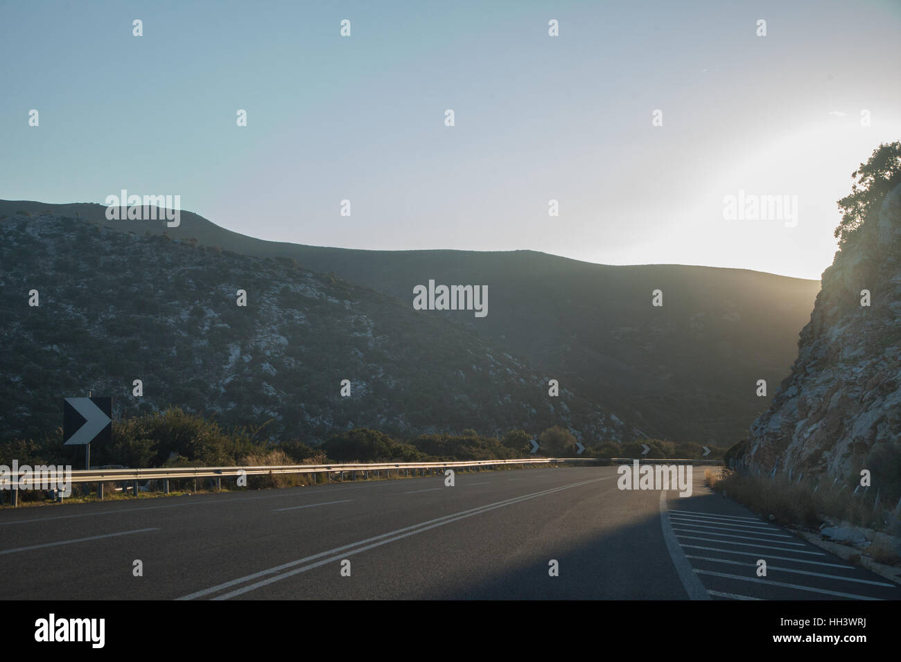 Road sunlight hill Stock Photo - Alamy