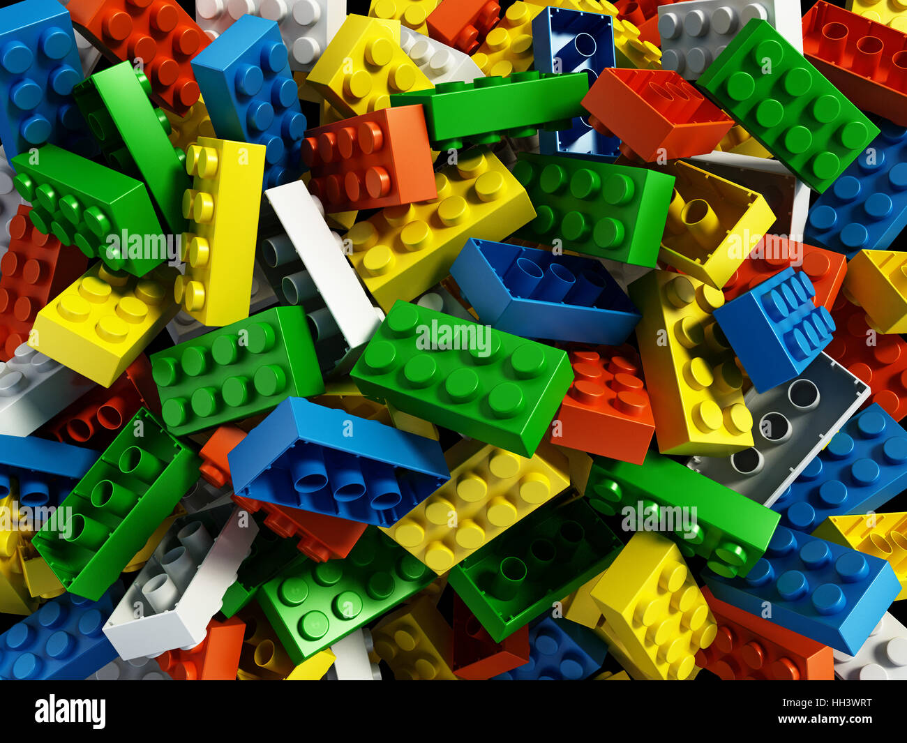Multi colored building blocks background. 3D illustration Stock Photo ...