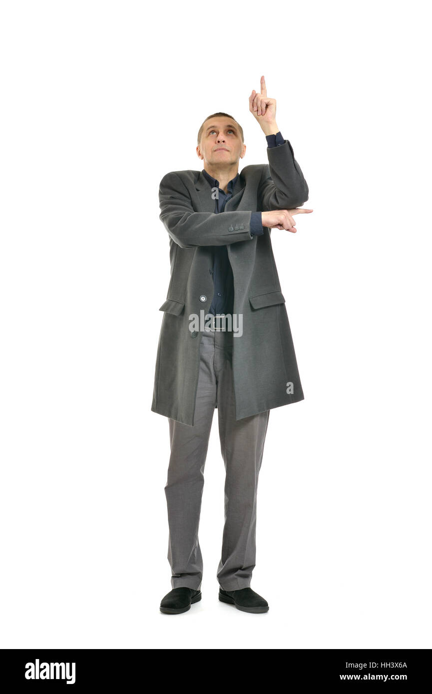 man pointing up Stock Photo - Alamy