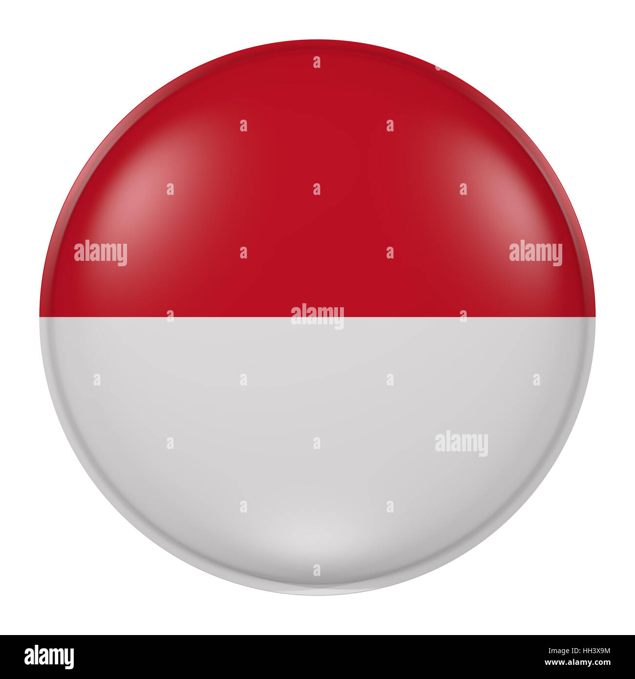 3d rendering of Indonesia button with flag on white background Stock ...