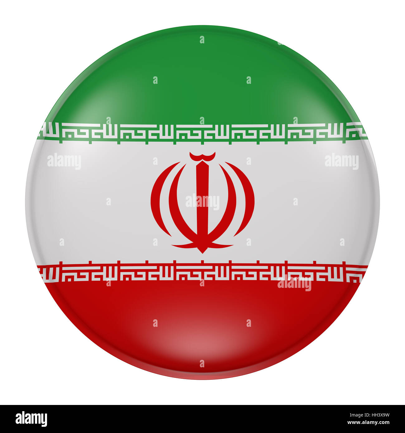 3d rendering of Iran button with flag on white background Stock Photo ...