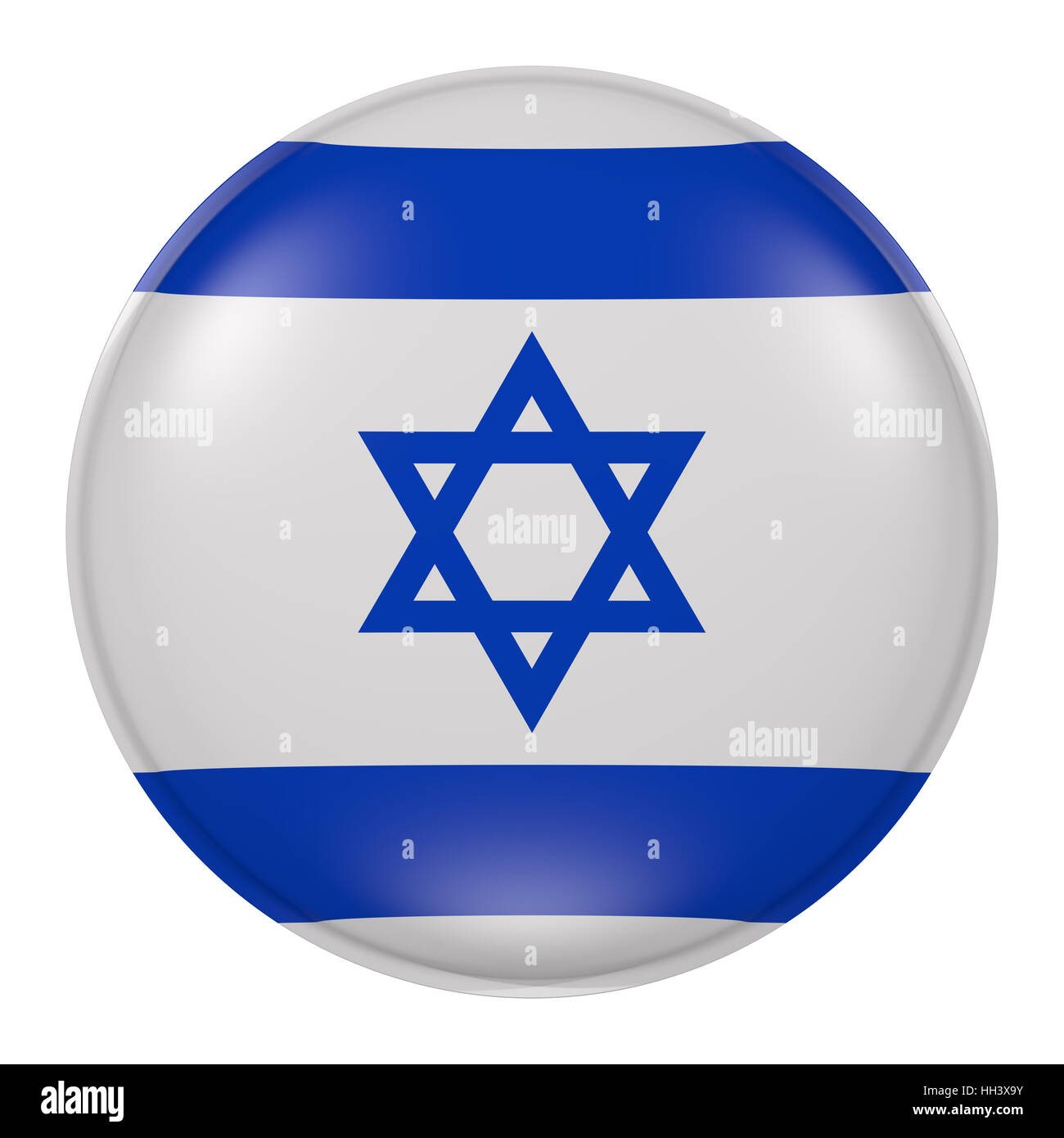 3d rendering of Israel button with flag on white background Stock Photo ...