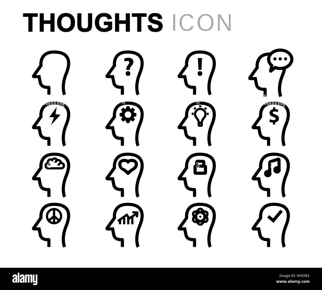 Thoughts icons Stock Vector Images - Alamy