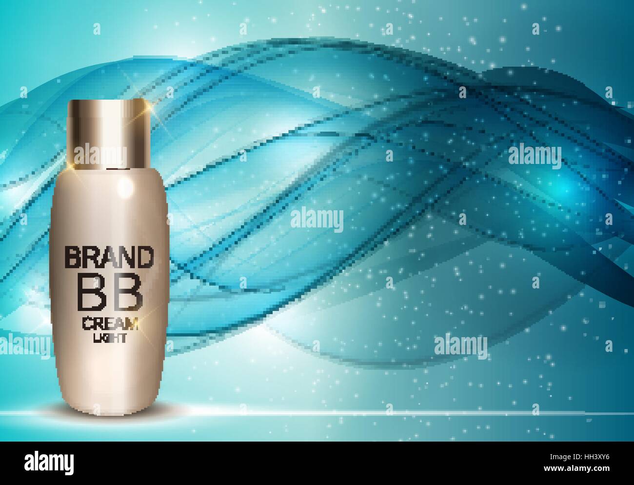 BB Cream Bottle Template for Ads or Magazine Background. 3D Real Stock ...