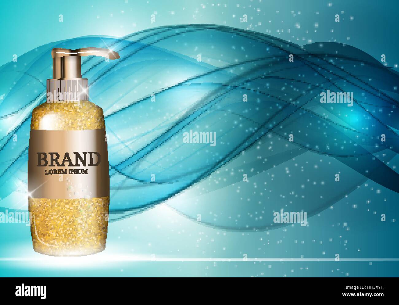 Shower Gel Bottle Template for Ads or Magazine Background. 3D Re Stock ...