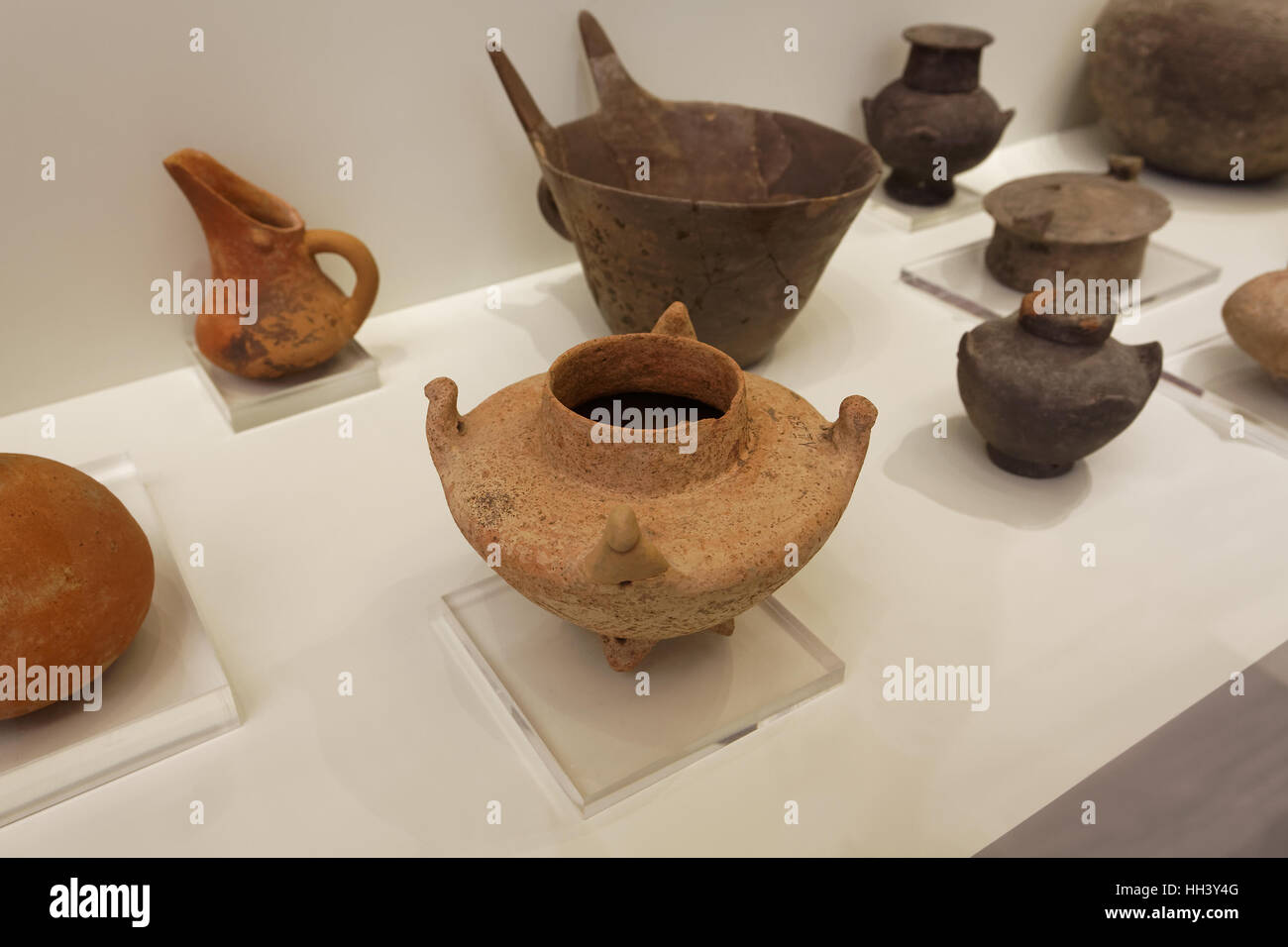 Various pottery jugs vessels in Heraklion Archaeological Museum, minoan ...