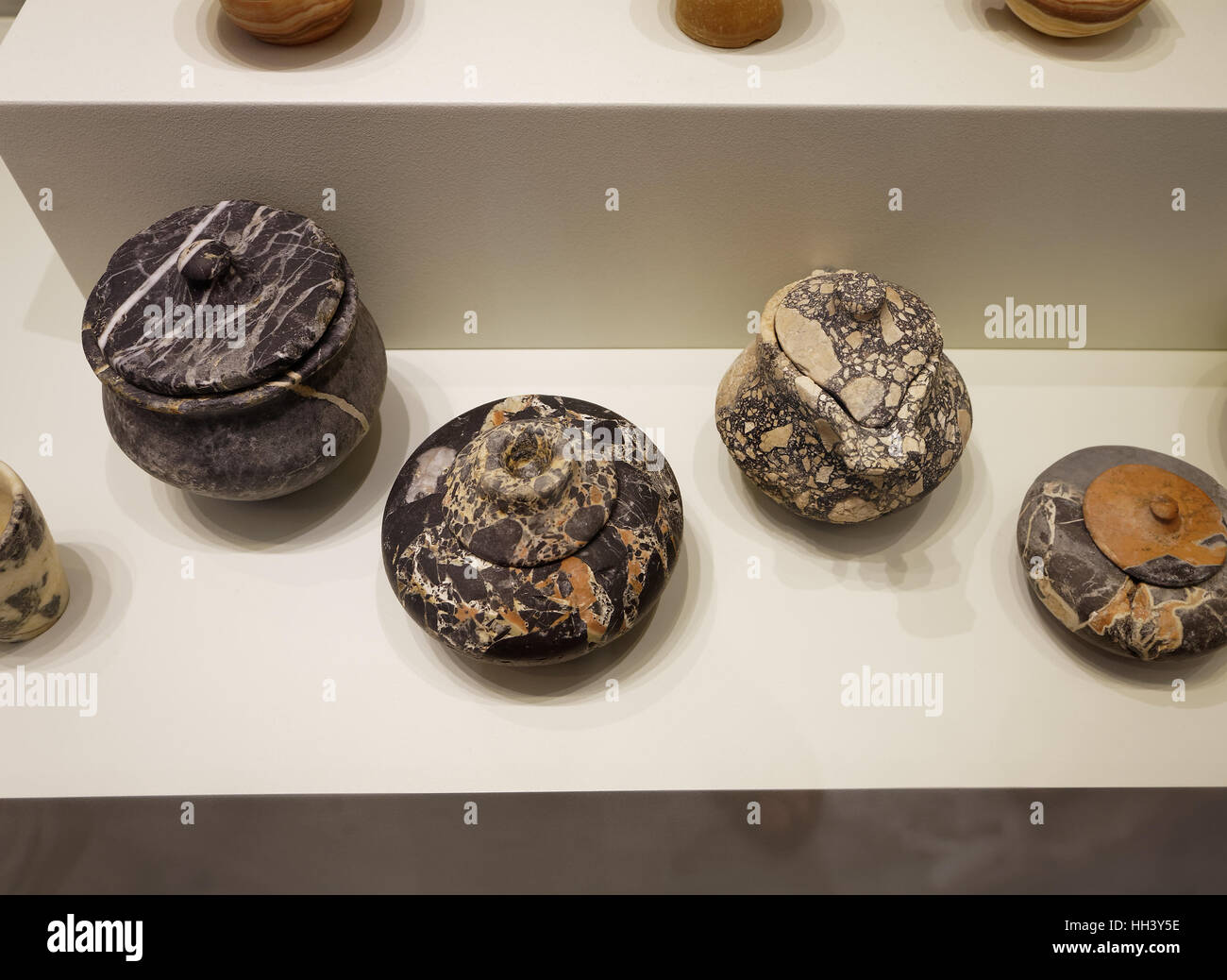Various pottery jugs vessels in Heraklion Archaeological Museum, minoan ...
