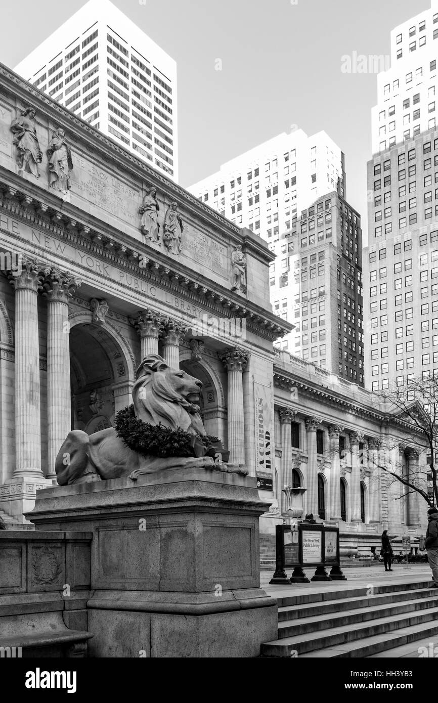 New York Public Library, 5th Ave, New York Stock Photo - Alamy