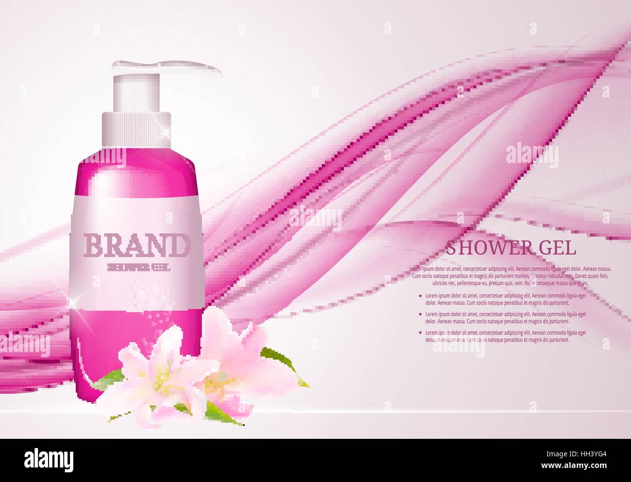 Shower Gel Bottle Template for Ads or Magazine Background. 3D Re Stock ...