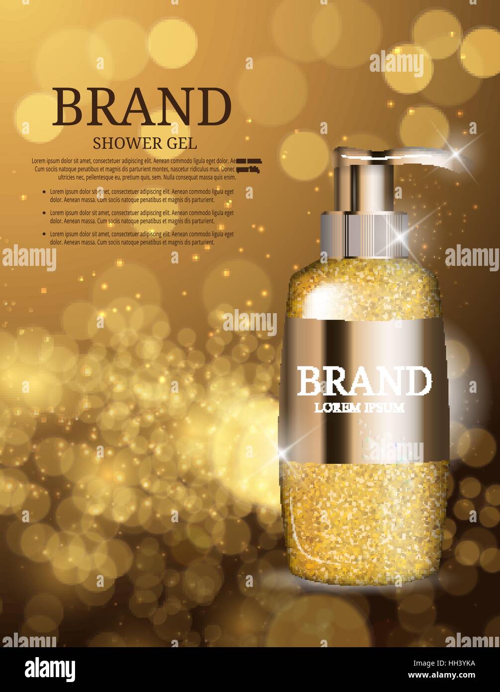 Shower Gel Bottle Template for Ads or Magazine Background. 3D Re Stock ...