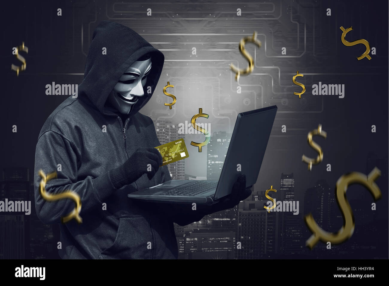 Young man wearing anonymous mask hi-res stock photography and images ...