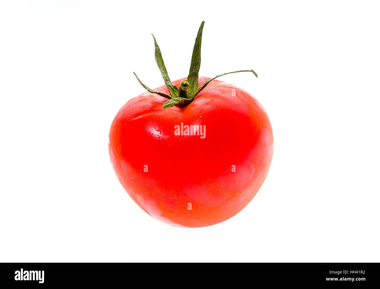 Organic Round big red ripe fresh tomato isolated on white background ...