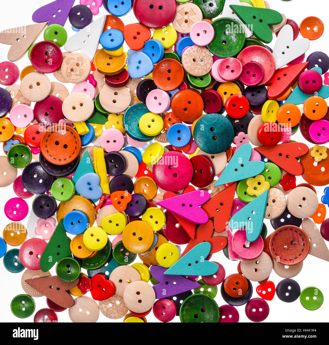 Different shape and colors sewing buttons background. Colorful texture ...