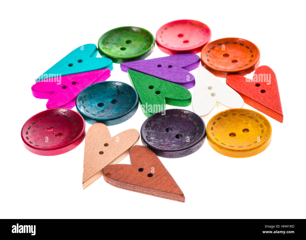 Different shape and colors sewing buttons. Colorful background texture ...
