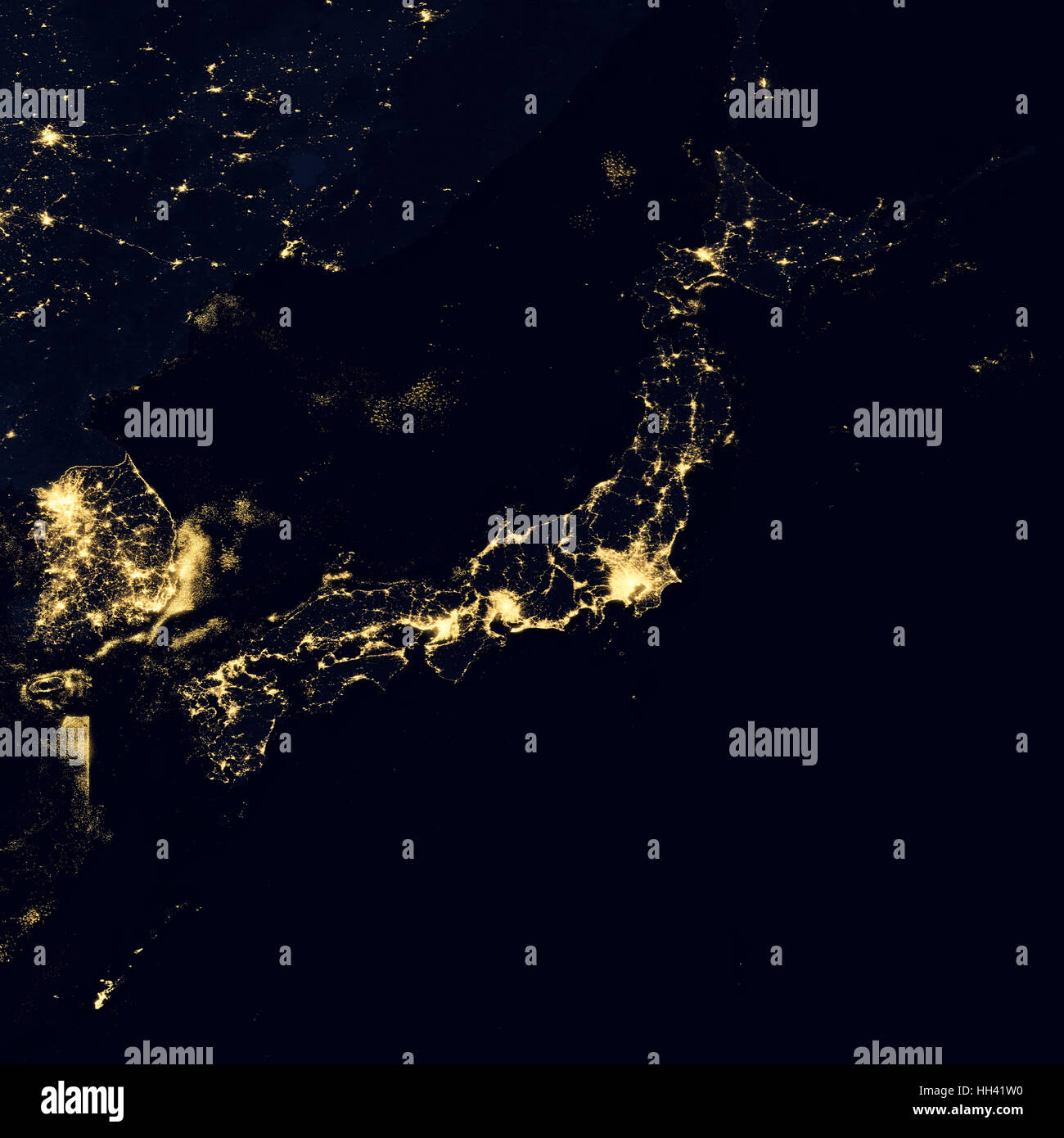 Night globe city light map asia east hi-res stock photography and ...