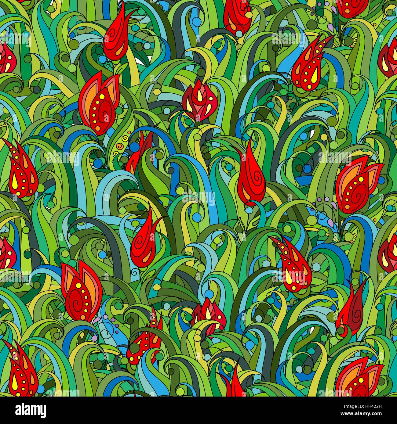 Vector seamless texture with abstract herb elements. Endless background ...