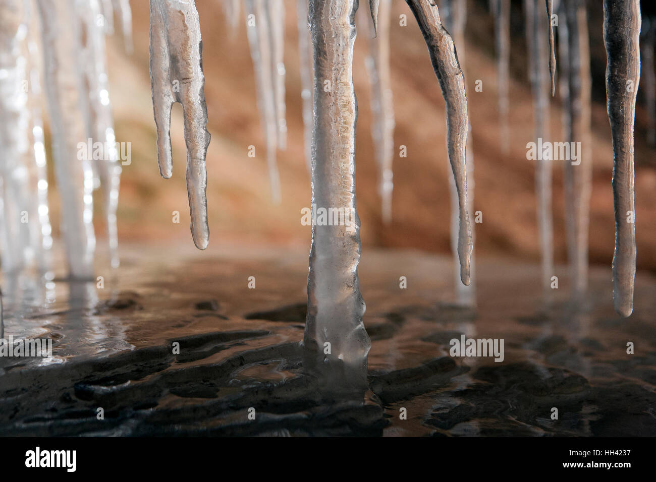 Icicles in closeup Stock Photo - Alamy