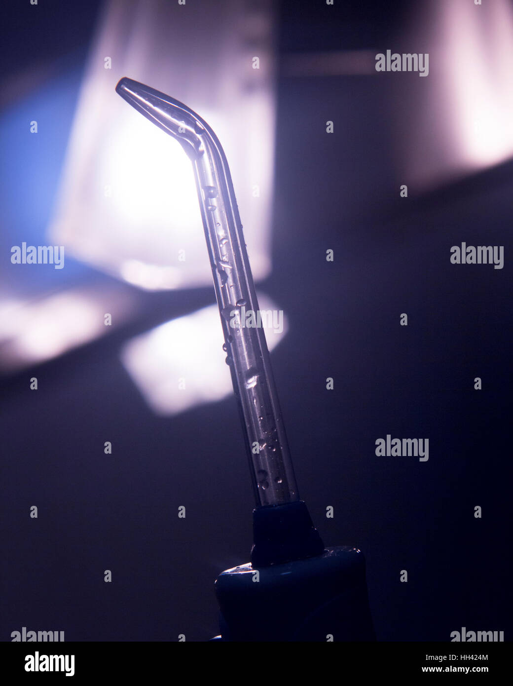 Water jet dental cleaner head to liquid floss each tooth and between ...