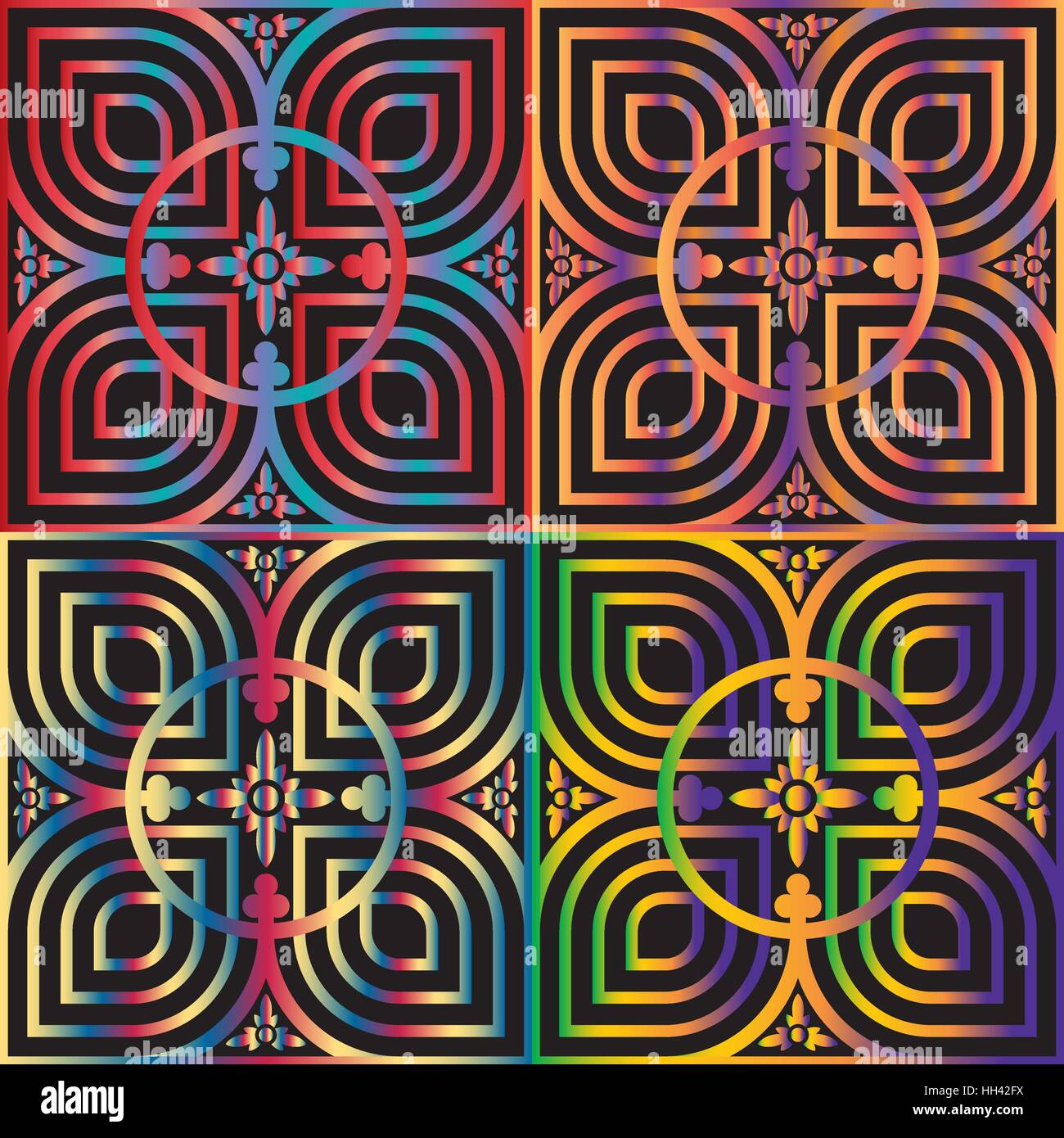 Celtic style petal tile - symmetrical, editable, vector, background ...