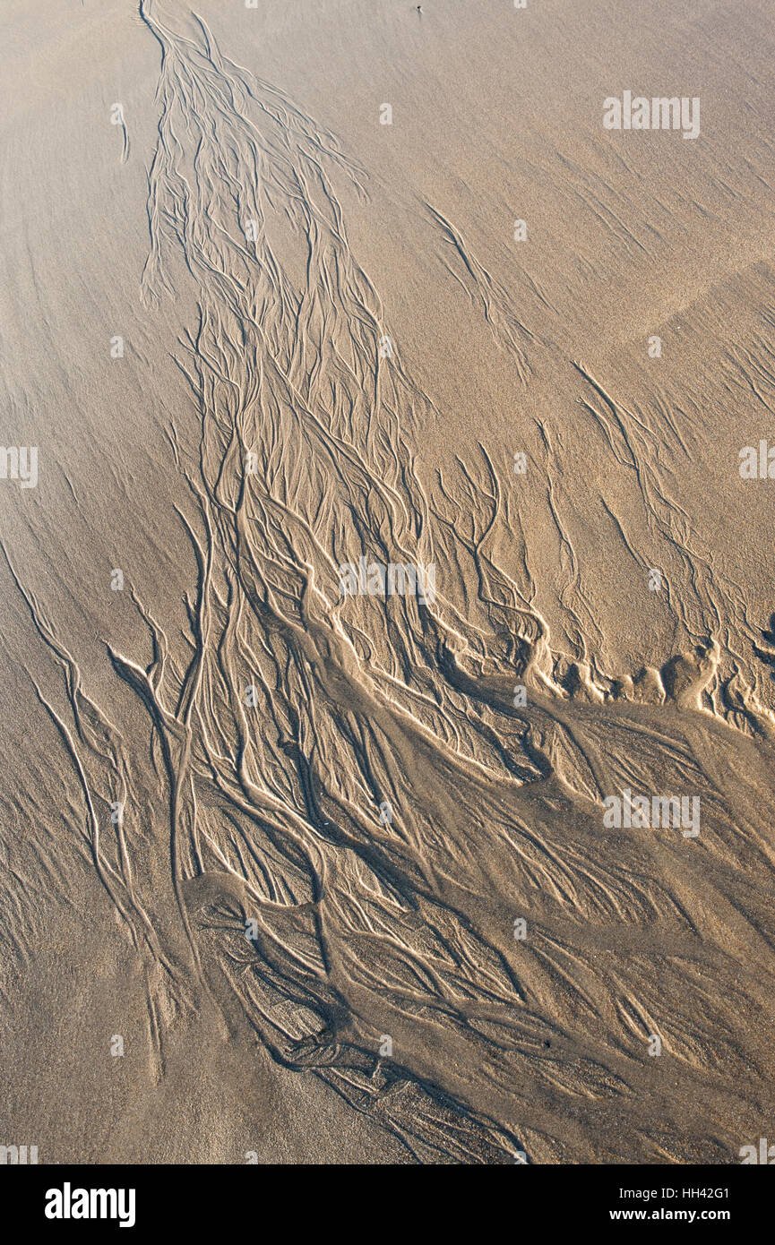 Water patterns on sand with shadows and morning light Stock Photo - Alamy