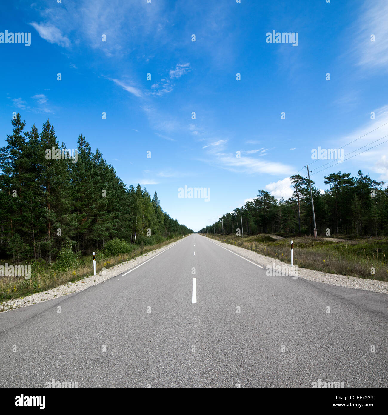 driving empty highway in summer in country Stock Photo - Alamy