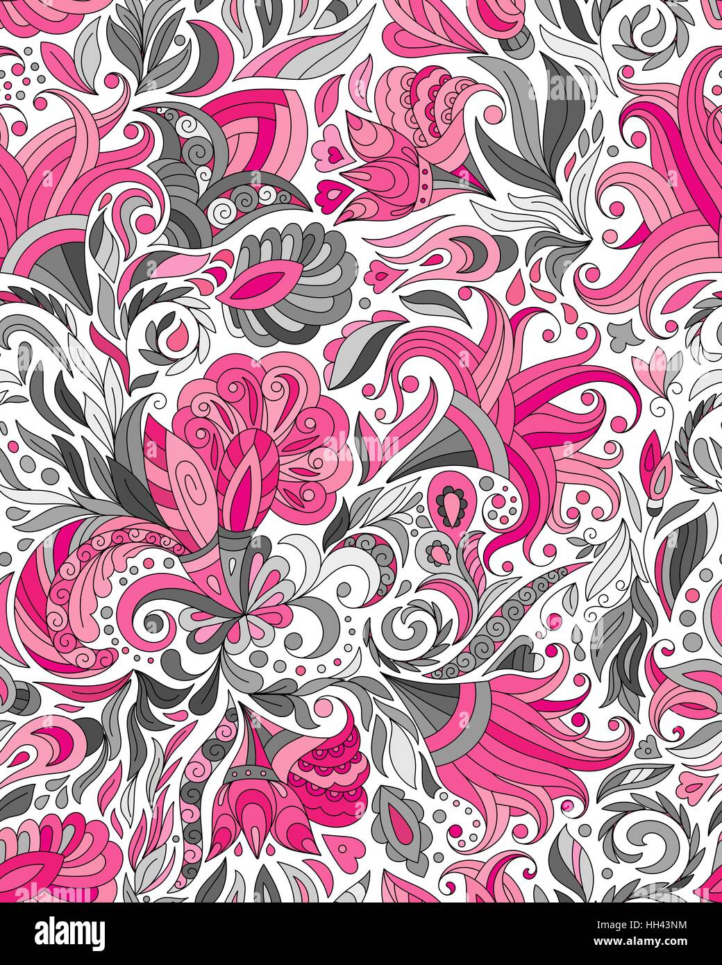 Abstract seamless ornamental pattern. Indian hand drawing background ...