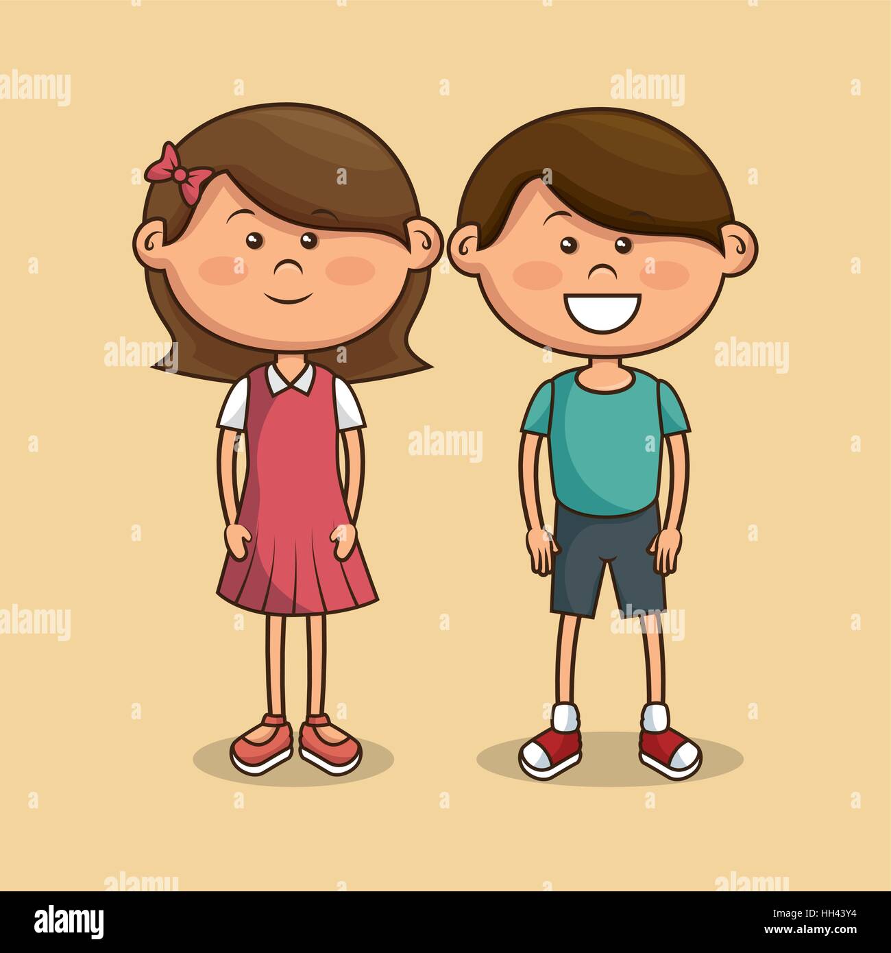 cute little kids characters vector illustration design Stock Vector ...