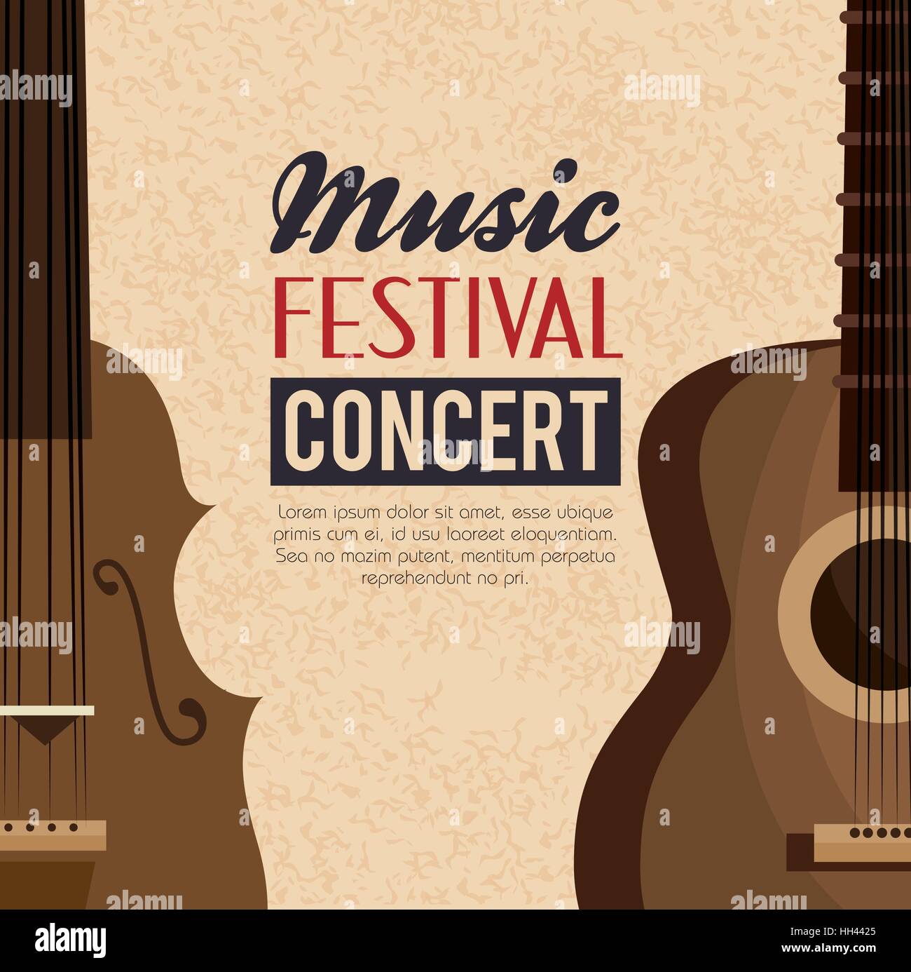 music festival concert poster vector illustration design Stock Vector ...