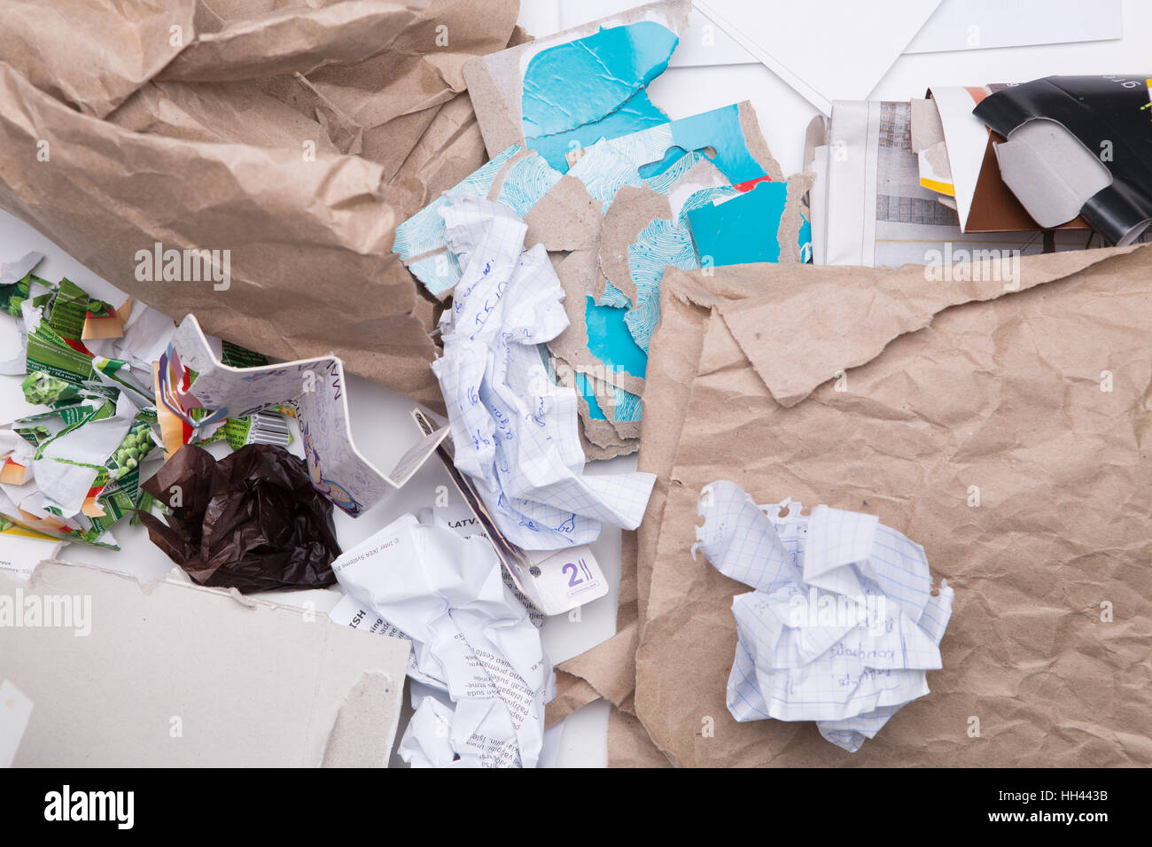 Picture of waste paper recycle on white background Stock Photo - Alamy