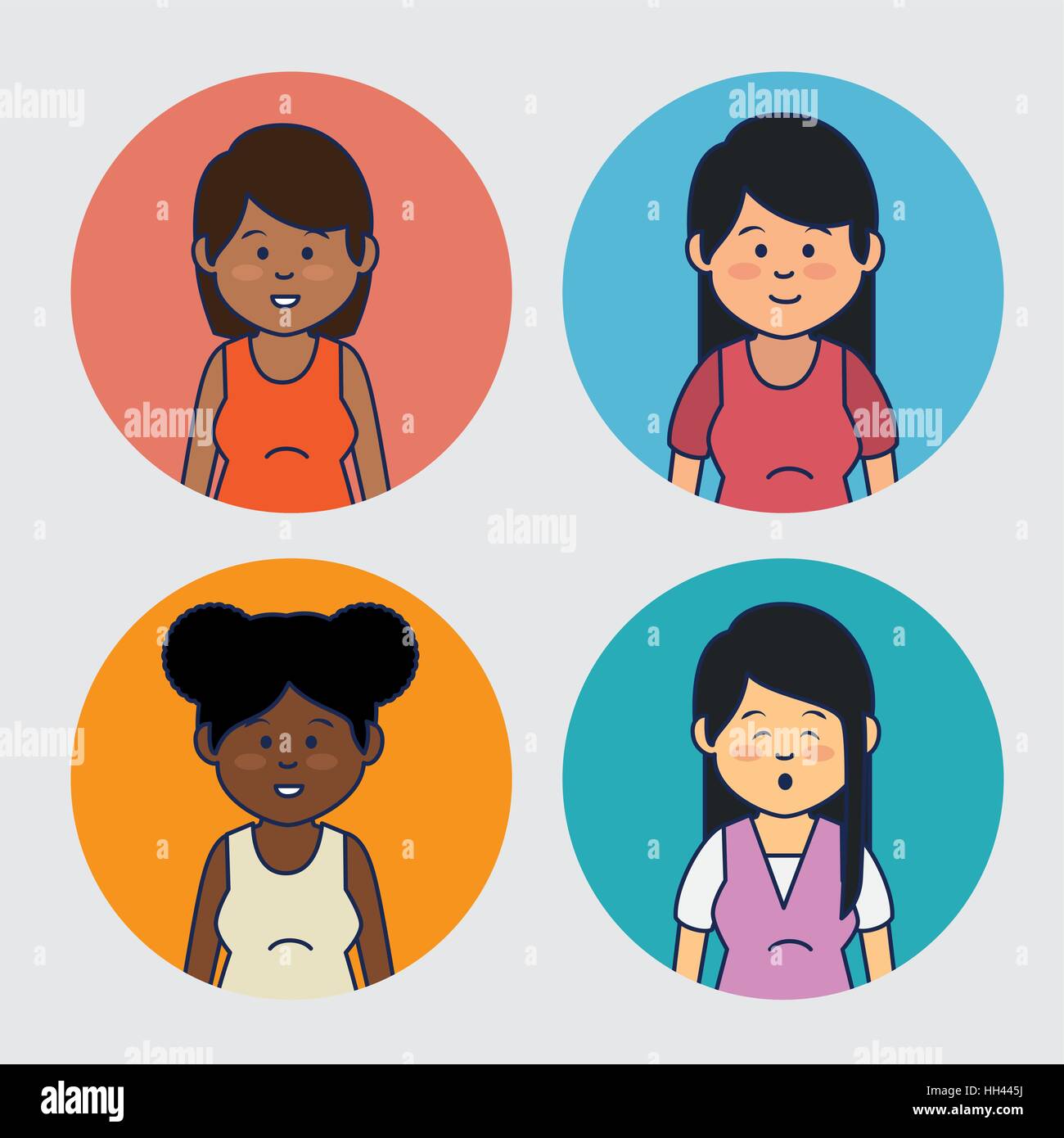 multicultural people avatars icon vector illustration design Stock ...