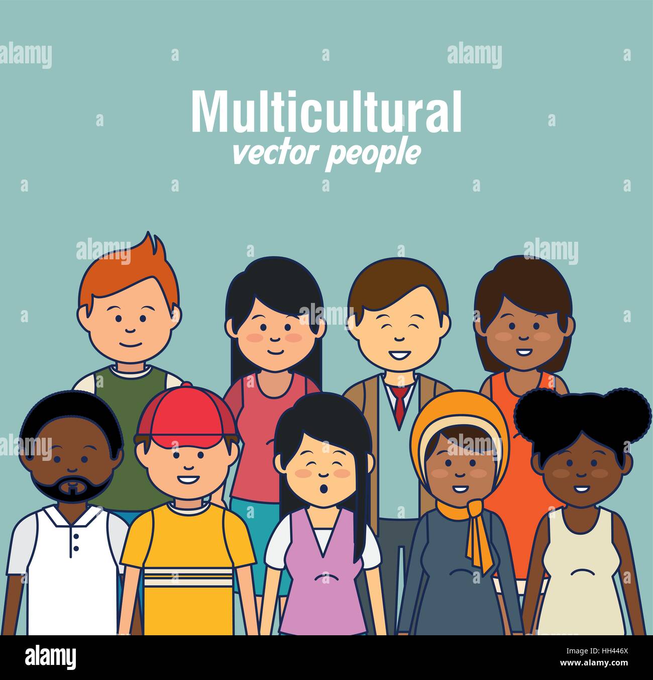multicultural people avatars icon vector illustration design Stock ...
