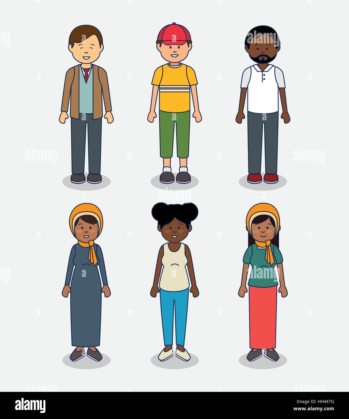multicultural people avatars icon vector illustration design Stock ...