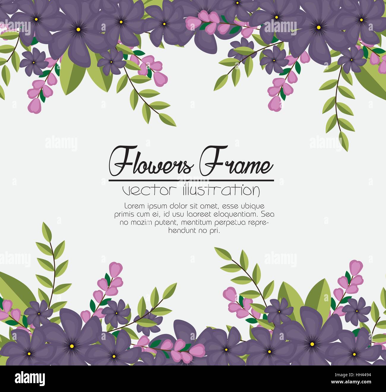 cute flowers frame background vector illustration design Stock Vector ...
