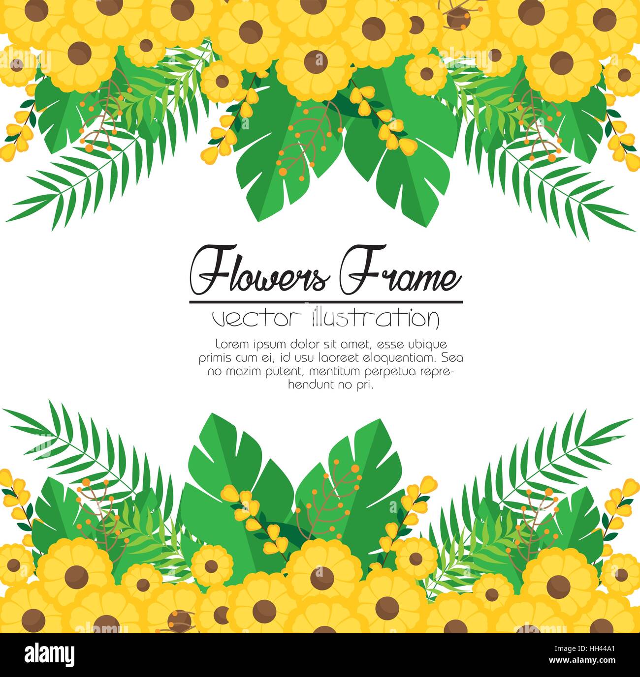 cute flowers frame background vector illustration design Stock Vector ...