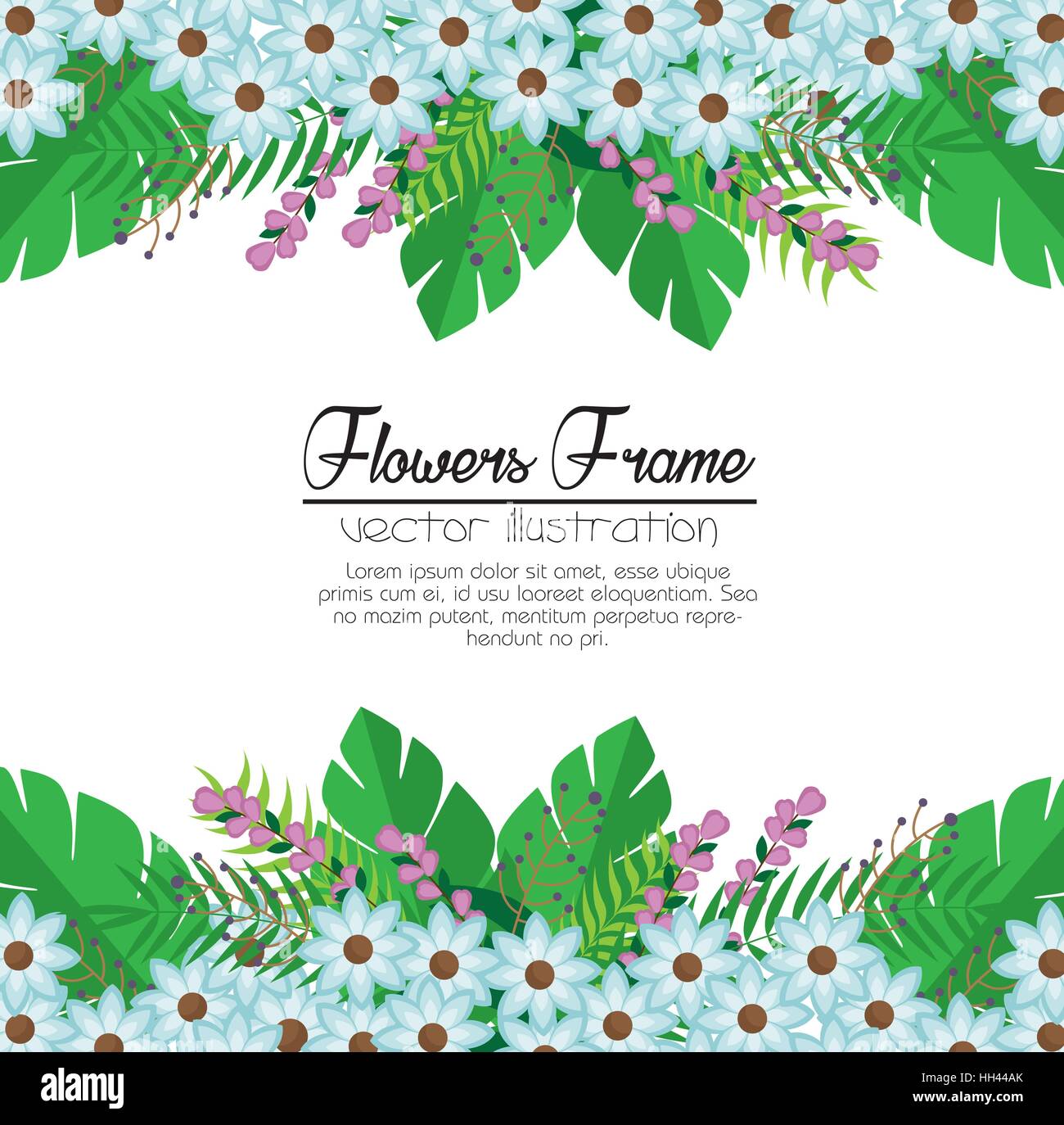 cute flowers frame background vector illustration design Stock Vector ...