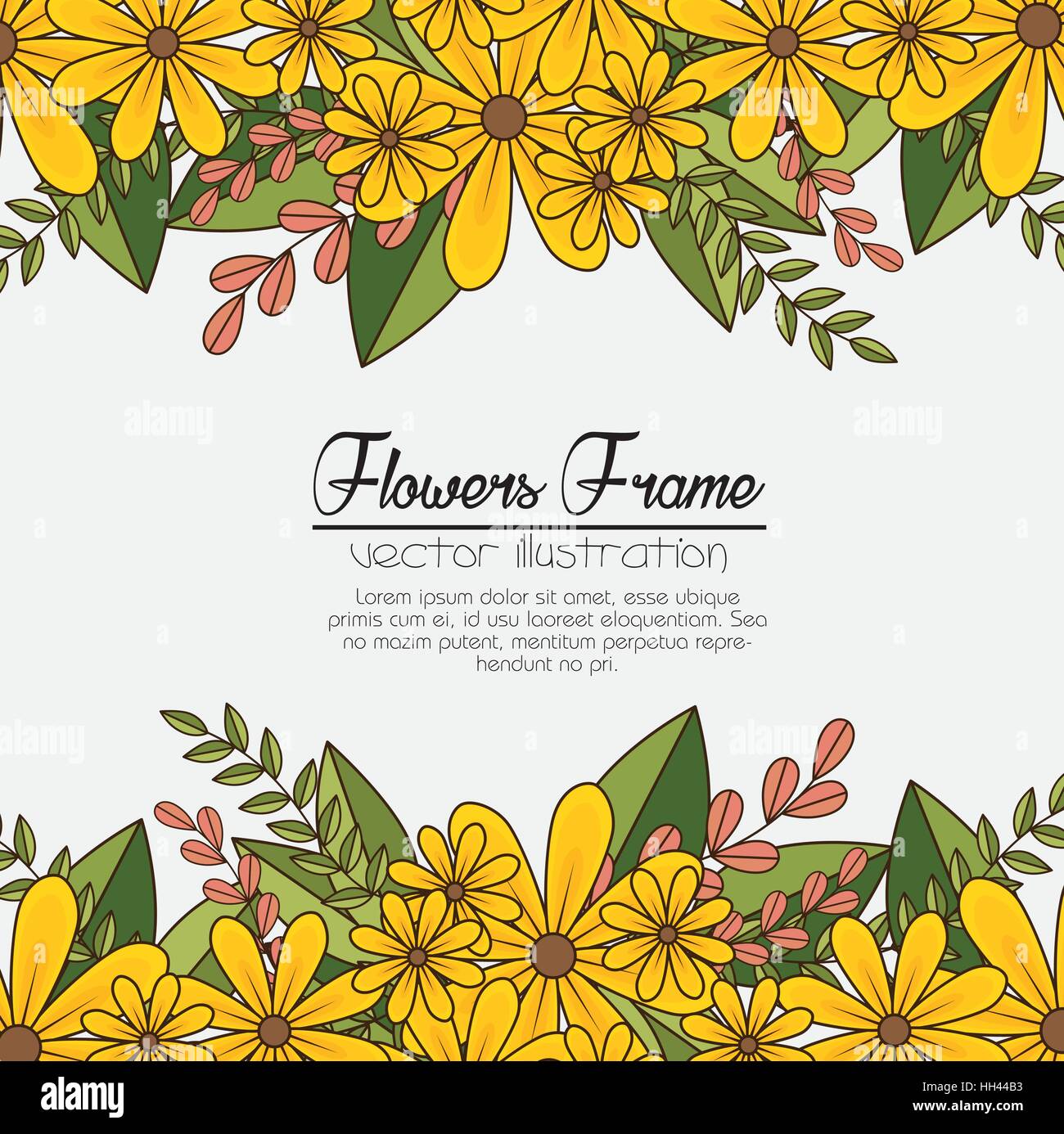cute flowers frame background vector illustration design Stock Vector ...