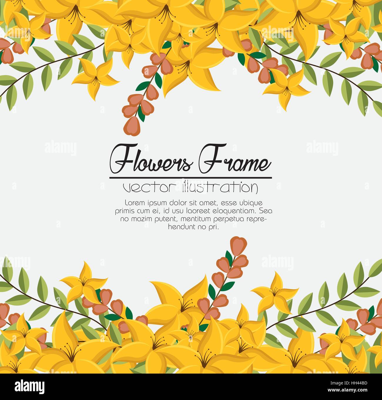 cute flowers frame background vector illustration design Stock Vector ...