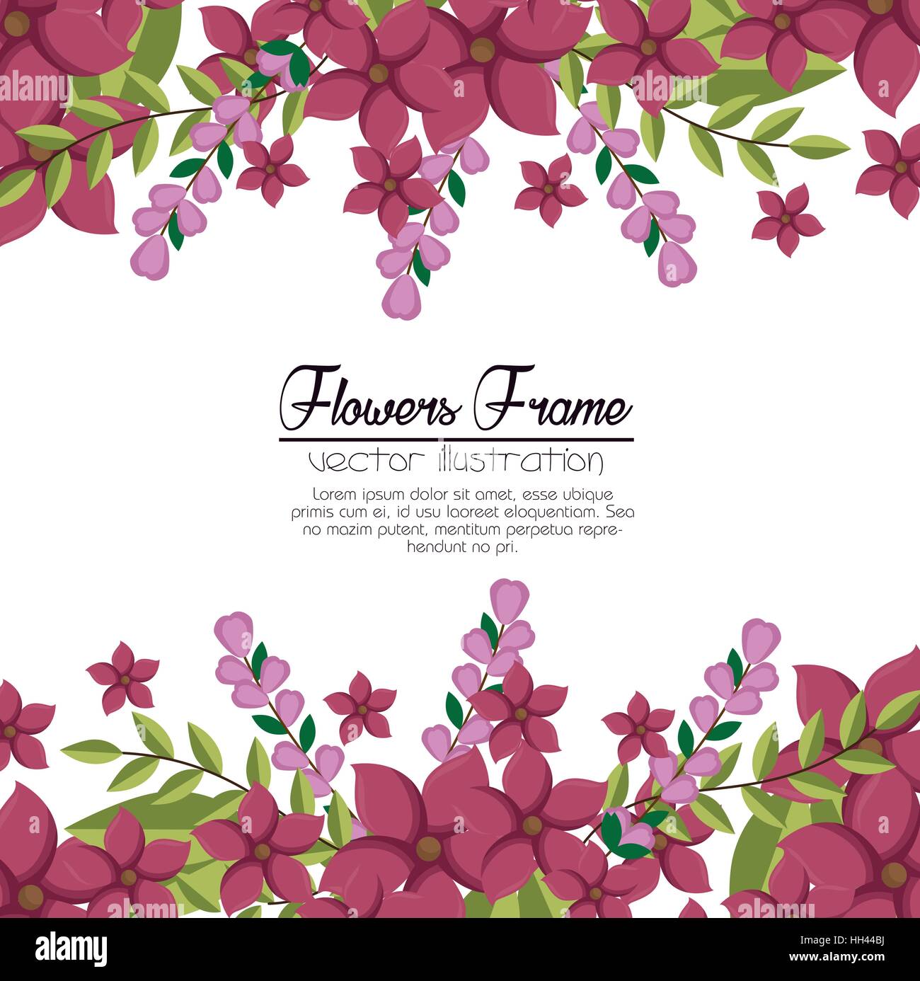 cute flowers frame background vector illustration design Stock Vector ...